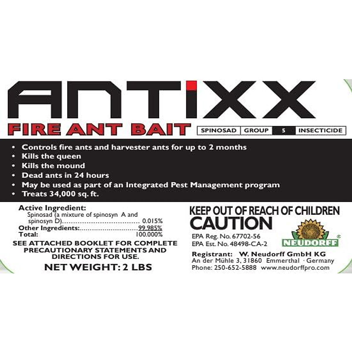ANTIXX Fire Ant Bait - 2 lb. Container