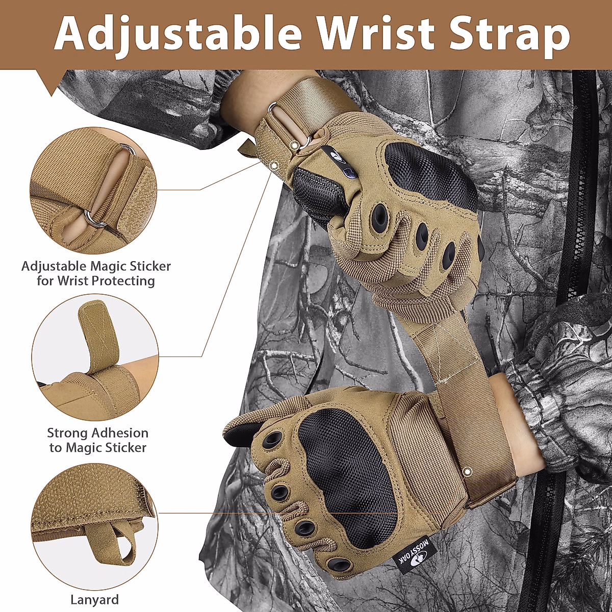 Mossy Oak Tactical Gloves for Men and Women, Touch screen Airsoft Gloves with Hard Knuckle for Hunting, Paintball, Hiking, Camping, Climbing, Cycling, Hunting Gear with Hard Shell & Palm Padding