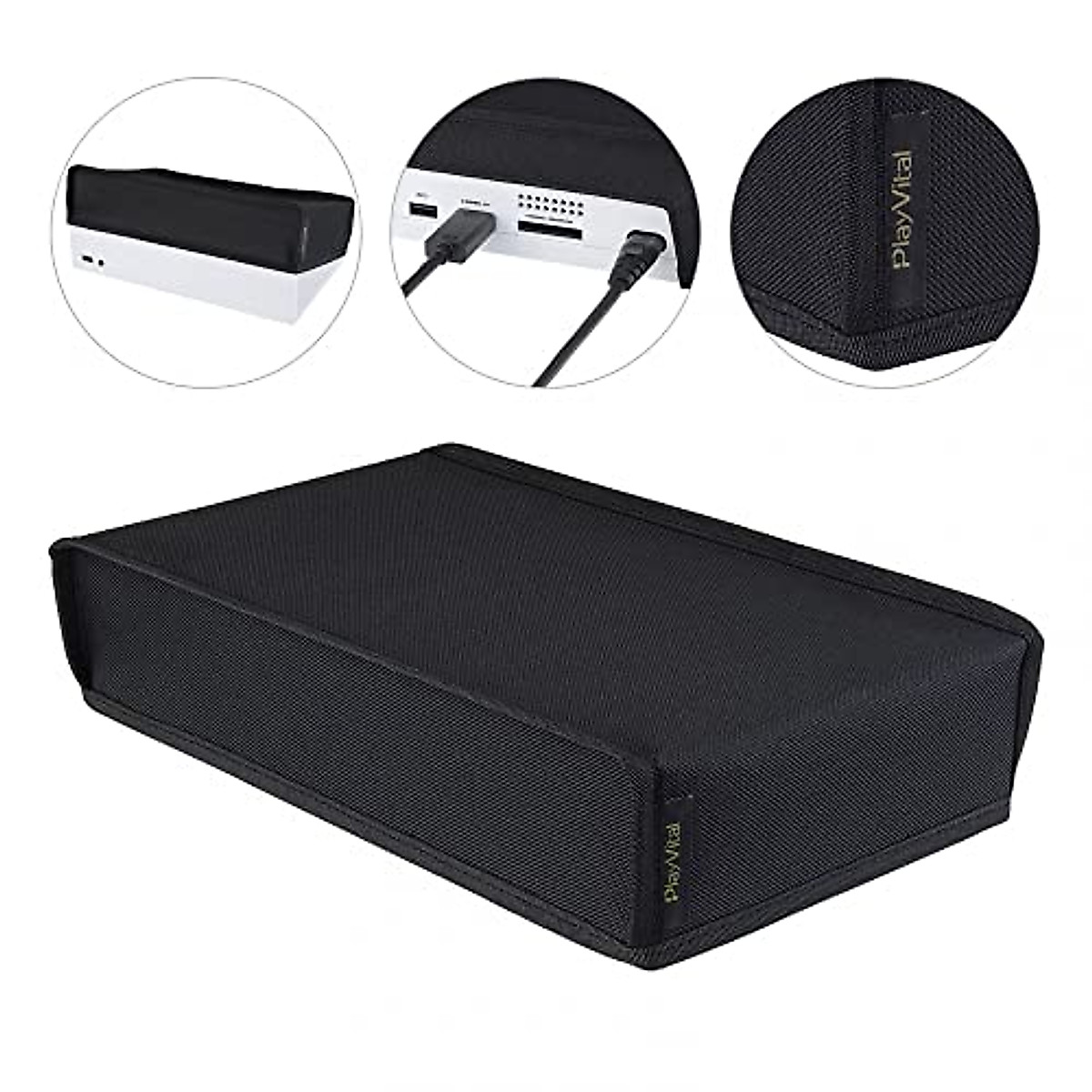 PlayVital Black Nylon Dust Cover for Xbox Series S Console, Soft Neat Lining Dust Guard, Anti Scratch Waterproof Cover Sleeve for Xbox Series S Console