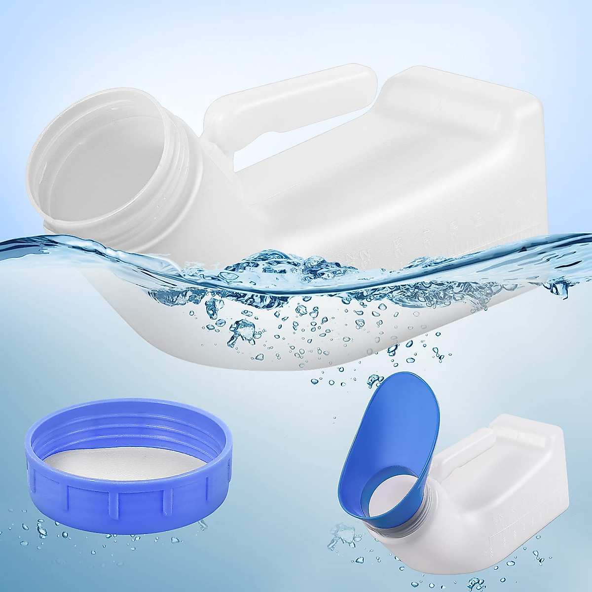 AWOKEN Unisex Spill Proof Urinal for Men and Women with Screw Lid Urinal Funnel, Portable Toilet Urinal Ideal for Car Travel Outdoor (2)