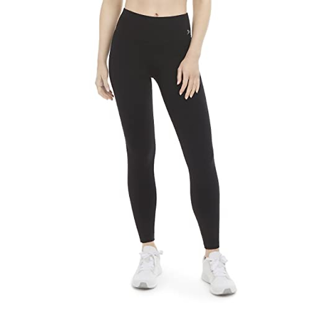 Juicy Couture Women's Essential High Waisted Cotton Legging, Deep Black, Medium