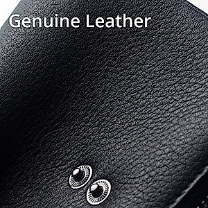 Bveyzi Small Soft Leather Wallet for Women RFID Blocking Ladies Card Holder with Double Zipper Pocket (Black)