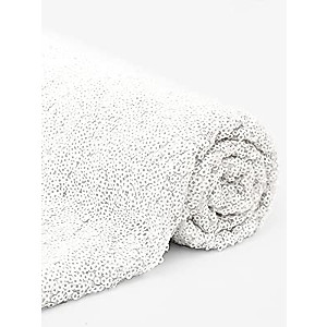 WISPET White Sequin Tablecloth 120" Round Sequin Tablecloth Shimmer Table Cloth Sparkly Drape Table Cover Decorations for Engagement Weddings Party Baby Bridal Shower Decorations