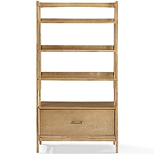 Allora 38" 4 Shelf Ladder Bookcase in Acorn
