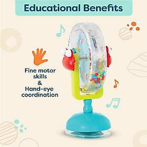 B. toys- B. baby- Baby Table Top Ferris Wheel Toy – High Chair Toy – Musical Toy with Songs & Sounds – Educational & Developmental – Whirly Wheel- 6 Months +