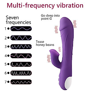 Beegu Personal Handheld 9 Inch High Intensity Vibrating Massager, Cordless Electric 7 Speed Vibrators Deep Tissue Massage for Portable Women Massager for Full Body, Purple