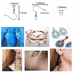 5 Colors Earring Hooks Kit Hypoallergenic Ear Wires and 1000pcs Jump Rings for Earrings Making Jewelry Making Findings