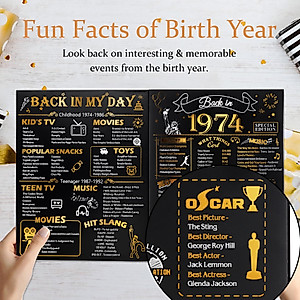 OLOSONG 50th Birthday Card for Men Women, 3D Pop Up 50th Birthday Gifts Cards for Him Her, Back In 1974 Funny 50 Year Old Birthday Decorations