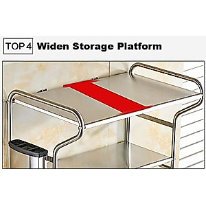 INTBUYING 2 Layer Microwave Oven Wall Mount Shelf Stainless Steel Kitchen Storage Organization with Removable Hooks