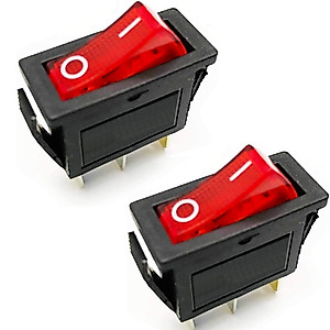 2 Pack 120927-24 On Off 120 Volt 3 Prong Plug Rocker Switch Lighted for Electric Fireplaces FMI Desa 29-159-1 Heater Switch 28785