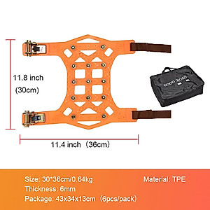 XhuangTech Car Snow Chains 6 pack Emergency Anti-Skid Wear-Resistant Non-Deformation Thickening Rubber Universal Tire Snow Chains for Width 165mm-225mm