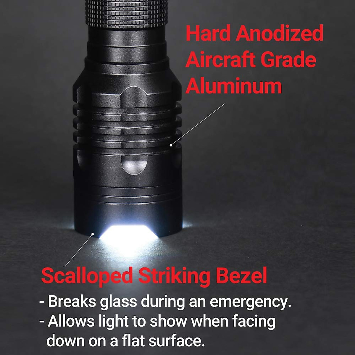 Feit Electric LED Tactical Flashlight - Aluminum Alloy - Zoomable Strike Bezel; Illuminate up to 1,000 feet - Adjustable Brightness 600 to 1700 Lumen | Requires 4-C Batteries