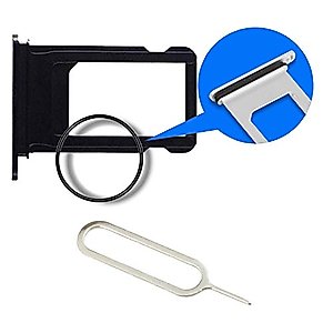 MMOBIEL SIM Card Slot Tray Holder Replacement Compatible with iPhone SE 2022 / SE 2020 / 8 Series - Incl. Rubber Gasket and Sim Pin - Black