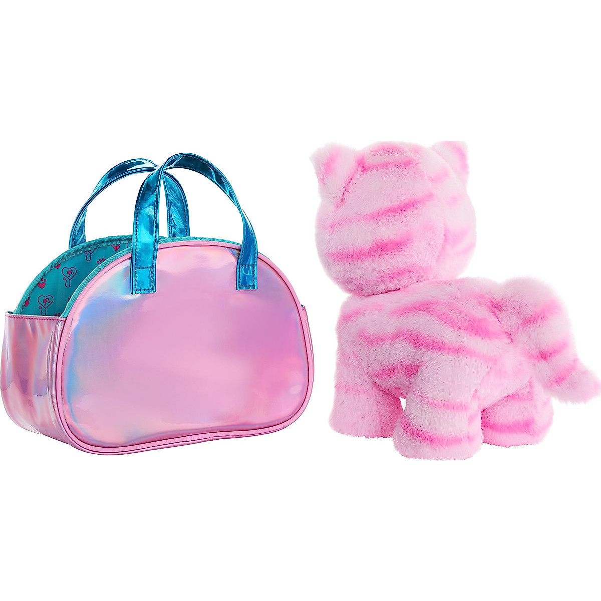 Barbie Stuffed Animals, Pink Kitten with Vet-Themed Purse Playset and 6 Accessories, Plush with Lights and Sounds, Doctor Pet Adventure