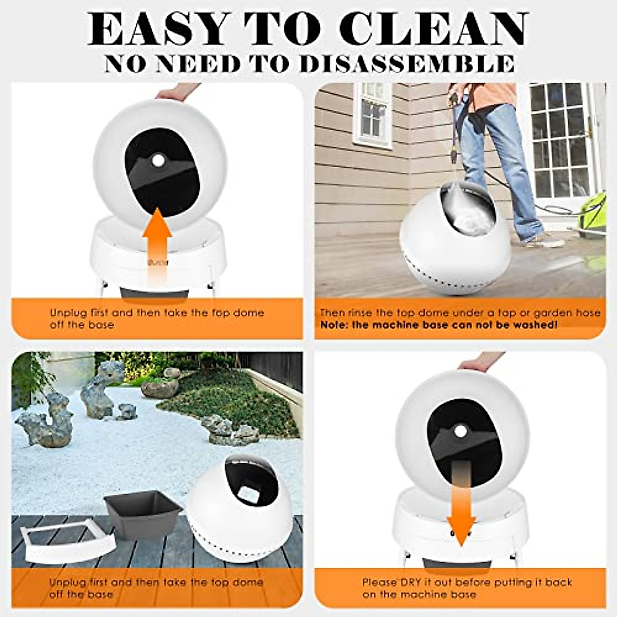 Automatic Cat Litter Box,APP Remote Control Self Cleaning Cat Litter Box,Health Tracking/57L Large Space/Safety Protection/Odor Removal/Easy to Maintain Smart Kitty Robot Litter Box for Multiple Cats