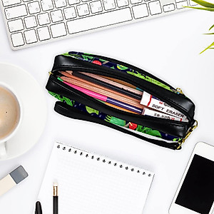 TBOUOBT Cosmetic Travel Bags, Makeup Case, Makeup Bag for Toiletries, Tropical Jungle Parrot Monstera Leaves