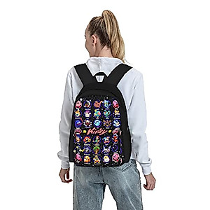 RIVEZT Cartoon Gaming Backpack For Girls Boys, Laptop Backpack Travel Daypacks Cute Anime Sports Bag Zipper Laptop Backpack 17in
