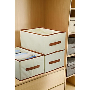 Fordonral Set of 4 Extra Large Clothes Organizer Closet Organizer 6 Compartments for Jeans Sweater Sheet Shirt Divided Clothing Storage Box for Closet,Wordrobe,Bedroom,Shelf