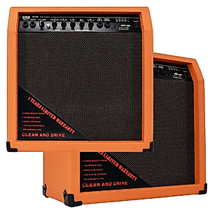 EMB GA100 500W 10" Electric Guitar Amplifier Speaker Portable Powerful Studio and Stage Cabinet PreAMP – with Built in Headphone Jack and 2 Inputs and SD USB AUX Bluetooth (Yellow)