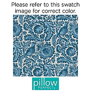 Pillow Perfect Paisley Outdoor/Indoor Lumbar Pillow Plush Fill, Weather, and Fade Resistant, Lumbar - 11.5" x 18.5", Blue/White Tucker Resist, 2 Count