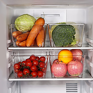 Tiawudi 12 Pack Plastic Storage Bins, Multi-Use Organizer Bins, Pantry Organizer, Clear Storage Containers, Bins for Home & Kitchen