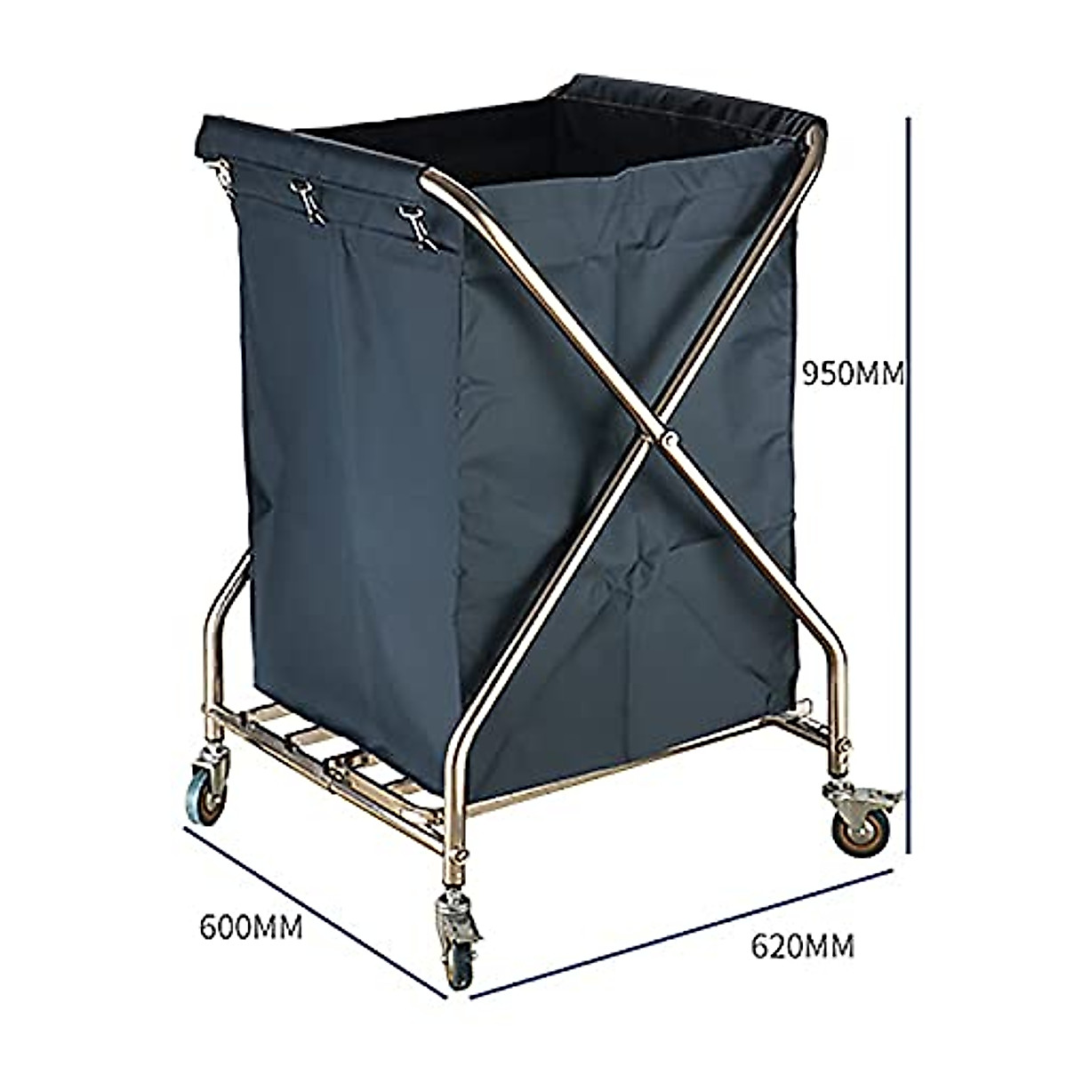 Laundry Basket Carts, Commercial Foldable Laundry Cart with Universal Wheels, Hotel/Laundry Room Sorter Cart, 60x60x89cm, More Stable and Sturdy Folding Laundry Basket-Yellow