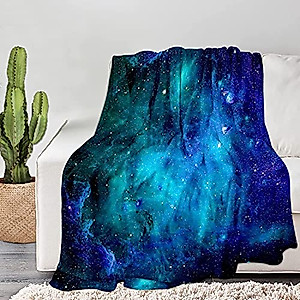 Space Galaxy Blanket, Soft Warm Fuzzy Fleece Plush Blanket 60''x50'', Smooth Cozy Flannel Throw Blanket for Bed/Couch/Office/Camping
