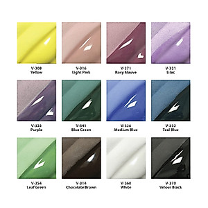 AMACO - 37457V Velvet Semi-Translucent Underglaze Set 1, Assorted Color, Set of 12 - 401650