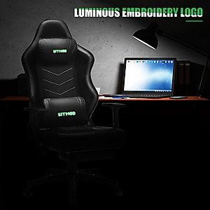 SITMOD Gaming Chairs for Adults Computer Chair with Footrest Racing Lumbar Support Gamer Chair Comfy Massage PC Leather Ergonomic Chair High Back Reclining Adjustable Swivel Video Game Chairs