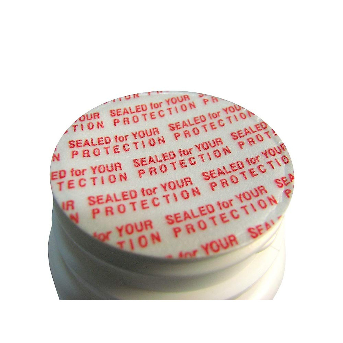 SanDaveVA Brand 33mm Pressure Sensitive PS Foam Cap Liners Tamper Seal Cap Liner Sealed for Your Protection Red Print 33 mm (100)