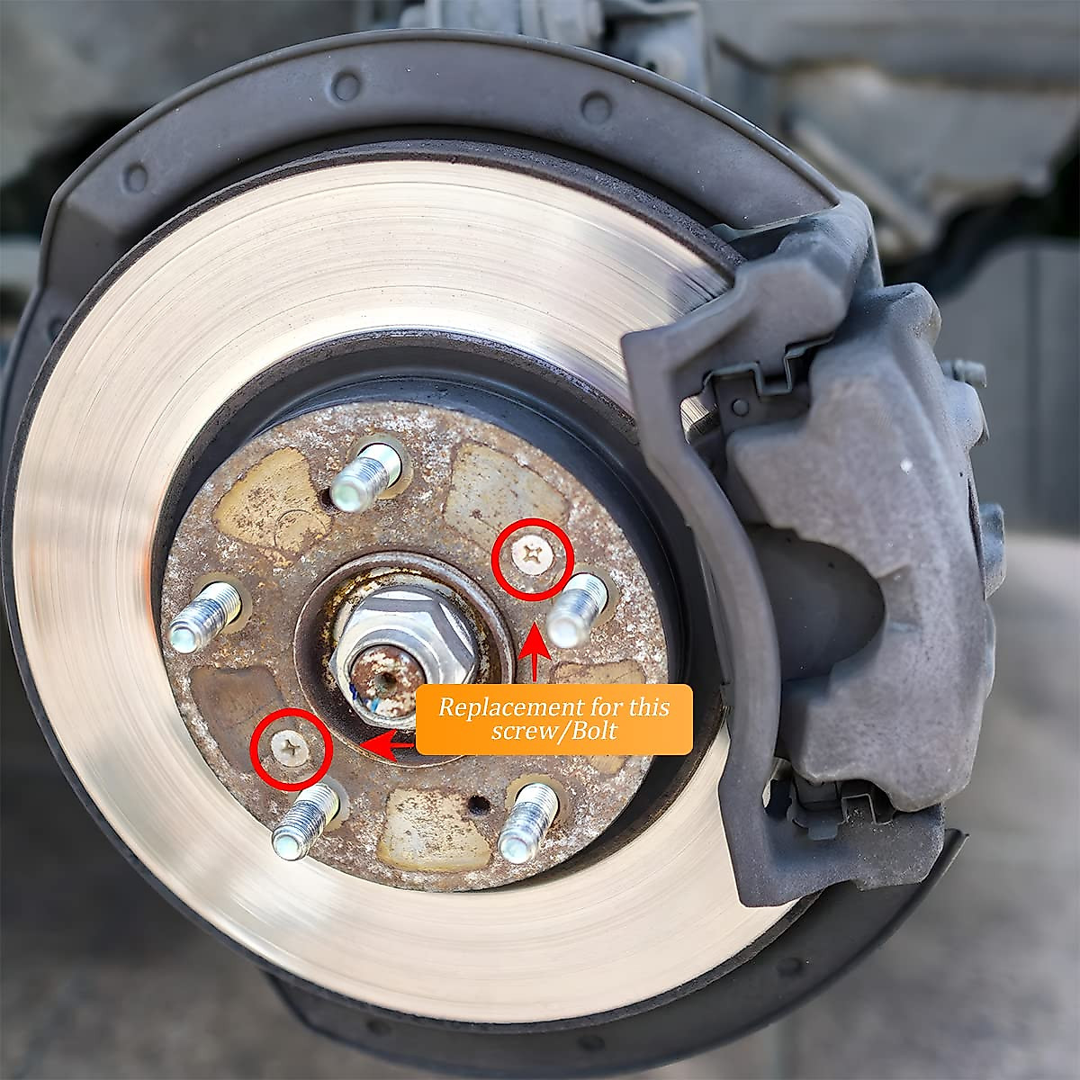 Car Brake Disc Rotor Screws, Stainless Steel Screw Rotor Brake Disc Retaining 93600-06014-0H, Retaining Screws for Front and Rear, Auto Replacement for City Civic Accord Odyssey Acura (16 PCS)