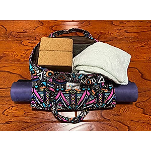 Aozora Yoga Mat Bag Tote Sling Carrier with Yoga Mat Carrier Pocket Carryall Shoulder Bag Light and Durable (Indian)