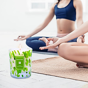 Haoson Vanilla & Jasmine Scented Candle Gift Set in Glass Jar Natural Soy Wax Aromatherapy Stress Relief Candle for Women Home Mother's Day Christmas