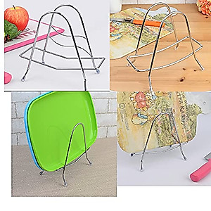 LENITH Cutting Board Storage Rack Stainless Steel Wire Chopping Board Board Holder Stand fit, Organizer Kitchen (Triangle)