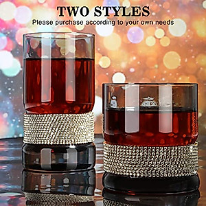 sugarchef Premium Whiskey Crystal Red Wine Glasses with Diamond Smoky Gray Stemless Lowball Glasses Hand Blown Wine Tumbler No Stem Drinking Glass,15oz