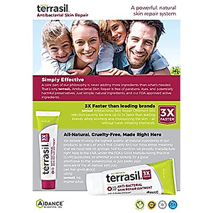 Antibacterial Skin Repair, 3X Faster Natural Ingredients for Treatment of Fissures Folliculitis Angular Cheilitis Impetigo Chilblains Lichen Sclerosus Cellulitis by Terrasil (14 Gram)