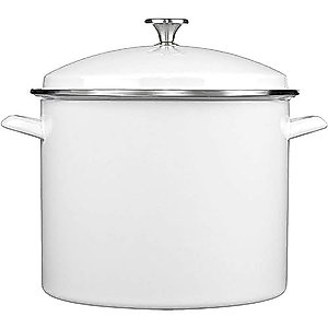 Cuisinart Enamel Stockpot with Cover, 16-Quart, White