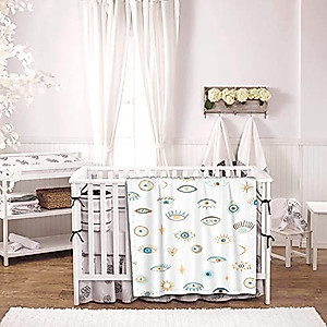 Todeyya Nazar Evil Eye Pattern Throw Blanket - ​Super Soft Flannel Fleece Blanket for Gifts, Plush Lightweight Fuzzy Cozy Blanket Microfiber for Couch Sofa Bed All Season XS 40"x30" for Pets