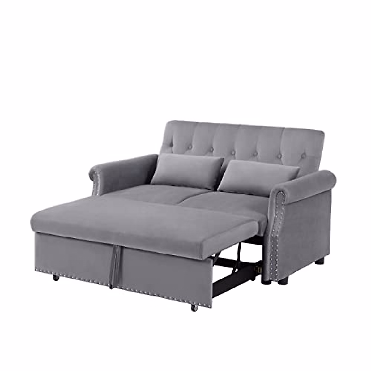 ERYE 3-in-1 Upholstered Futon Sofa Loveseat Convertible Sleeper Couch Bed,2-Seaters Sofa & Couch Soft Cushions Love Seat Daybed for Small Space Living Room Sets