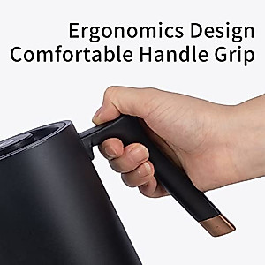 TIMEMORE Electric Gooseneck Kettle, Pour Over Coffee Kettle, Electric Kettle with Temperature Control for Coffee & Tea, 0.8L, Stainless Steel, Matte Black Fish Smart Kettle, 1350w