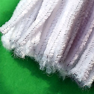 White Pipe Cleaners Chenille Stems 200 Pieces for DIY Art Craft Decorations Creative (0.24 x 12 Inch)