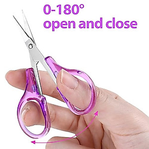 Ouligay 4Pcs Small Sewing Scissors Stainless Steel Detail Craft Scissors Set with Cap Portable Scissors for Paper Cutting Sewing Crafting Quilting