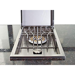 WHISTLER Outdoor Kitchen Side Burner Single Side Burner Propane Burner with NG Convert Kit, Drop in, 12000 BTUs