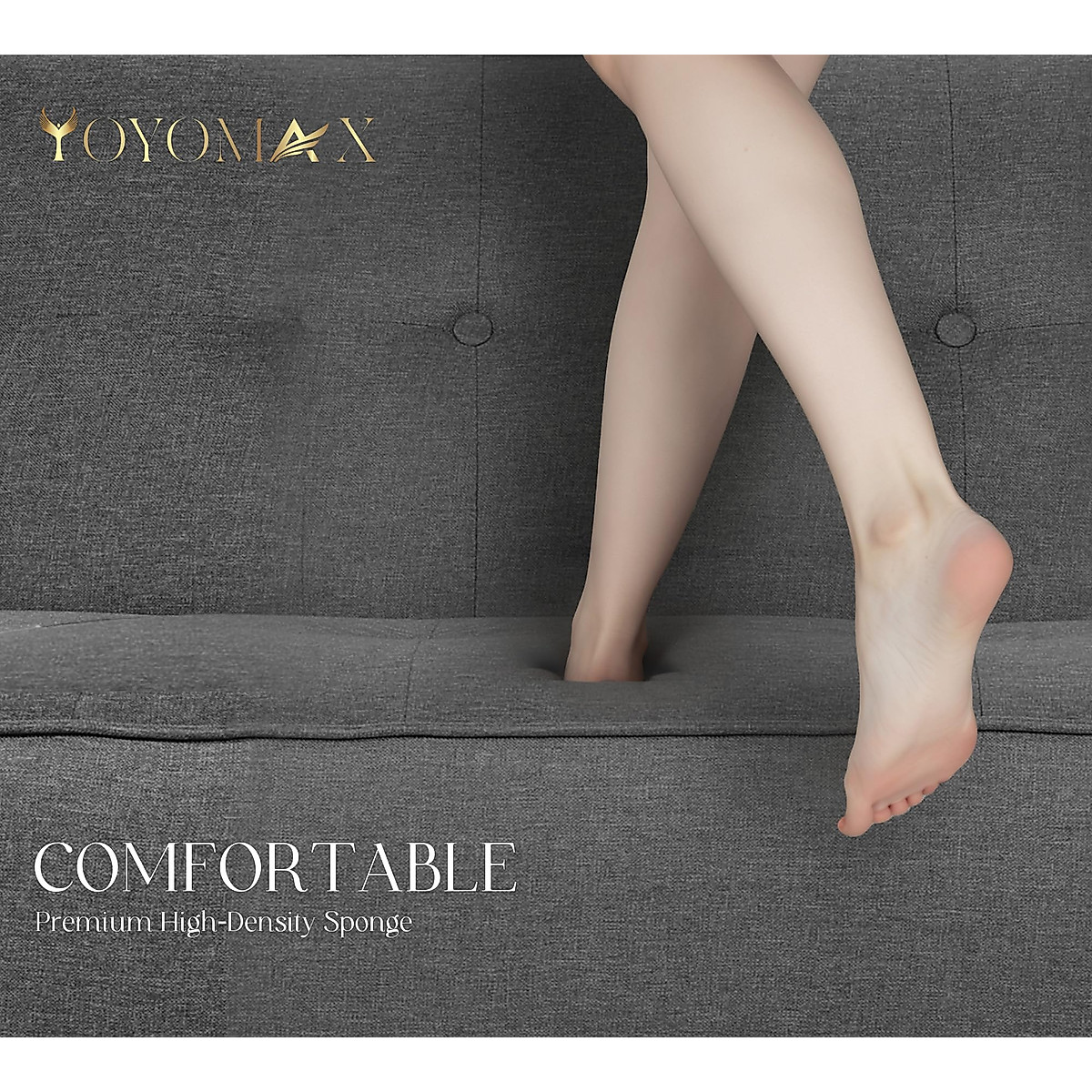 yoyomax Futon Sofa Bed Couch, Convertible Sofa Bed- Breathable Fabric Folding Sofa Bed Easy to Clean-Ideal for Bedroom, Living Room, Apartment and Office-Compact Design for Spacing Saving