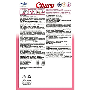 INABA Churu Cat Treats, Grain-Free, Lickable, Squeezable Creamy Purée Cat Treat/Topper with Vitamin E & Taurine, 0.5 Ounces Each Tube, 20 Tubes, Seafood Variety Box