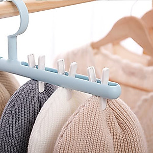 Yesesion Hat Organizer Set, 2 Pack Hanging Hat Rack for Baseball Caps, Blue Hat Hanger Holder for Closet with 6 Clips, Hat Organizer Hanger Storage Holder for Home, Entryway, Bedroom (Blue/White)