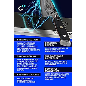 Dalstrong Magnetic Knife Holder Wall - Scratch-Resistant Silicone - Stainless Steel Details - Matte Black - Knife Magnetic Strip - 18" x 2" - Powerful Magnet Kitchen Bar - Easy Mount - Safe Display