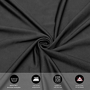 Fixwal Black Table Cloths Rectangle 8FT, 1 Pack Fitted Tablecloth, Table Covers for 8 Foot Tables, Black Washable Table Cloth Rectangle Table, 8FT Stretch Spandex Table Cover (96Lx30Wx30H Inch)