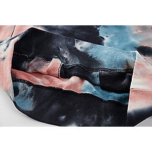 KLIEGOU Mens Tie-Dye Pullover Hooded Sweatshirt (288 Pink/Green L)