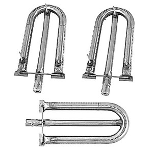 Folocy 14 1/2" x 6 1/4" Stainless Steel Gas Grill Burner Pipe Tubes BBQ Gas Grill Replacement Parts Accessories Kit for American Outdoor Grill 24NB, 24NG, 24NP, 24PC, 30NB, 30PC, 36NB, 36PC